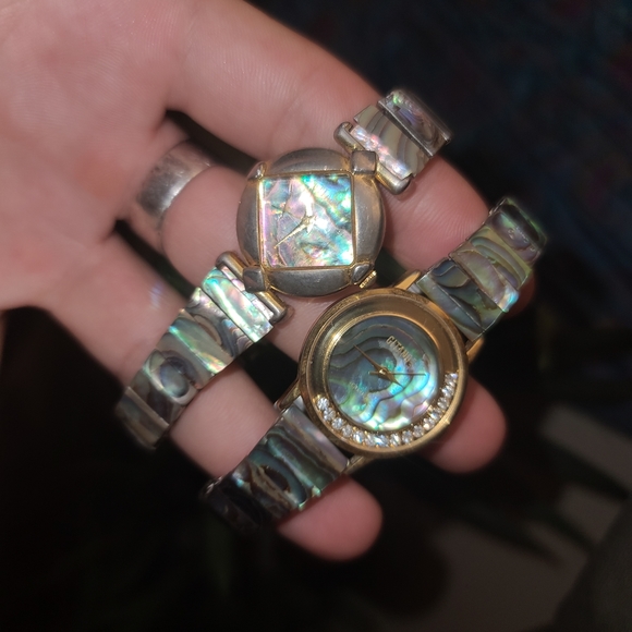 Gitano | Accessories | 2 Vintage Iridescent Abalone Wrist Watches ...